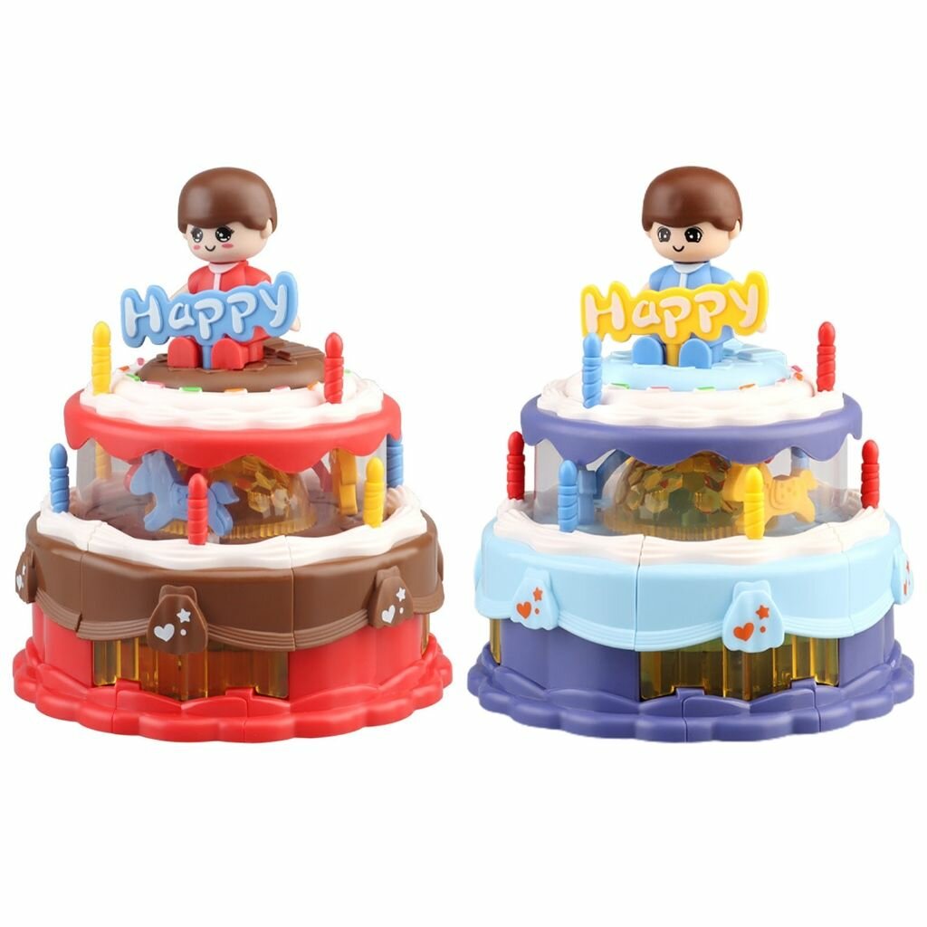 Электрический торт на день рождения, детская музыкальная игрушка со вспышкой, колесо, мультяшный автомобиль, забавный подарок для малышей