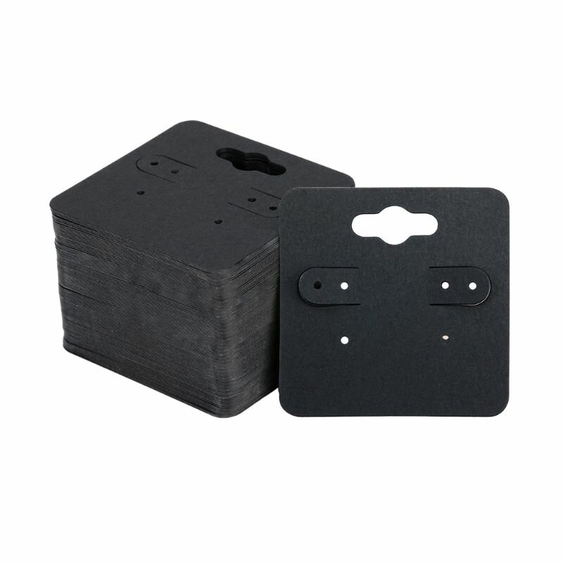 Упаковка из 100 квадратных картонных карточек для демонстрации сережек хранения ювелирных изделий и витрины держателя презентаций