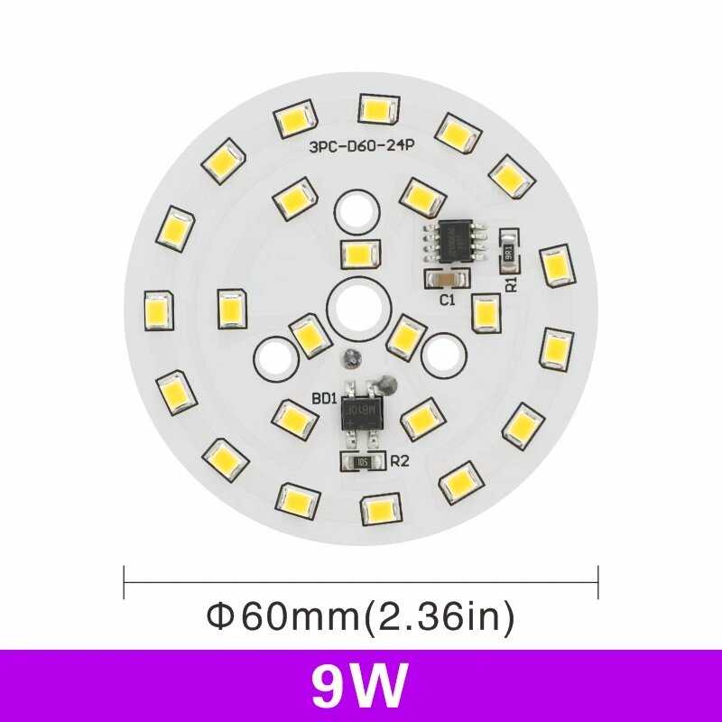 Светодиодный чип 9W Cold white 60mm