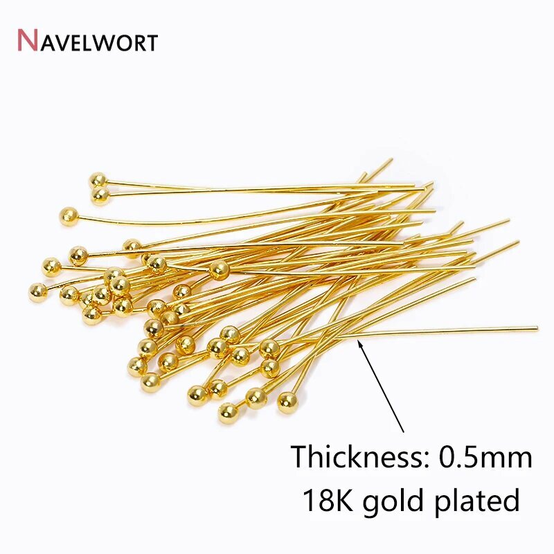 Золотые булавки NAVELWORT 50 шт 20mm-50 Pieces, 18K gold plated
