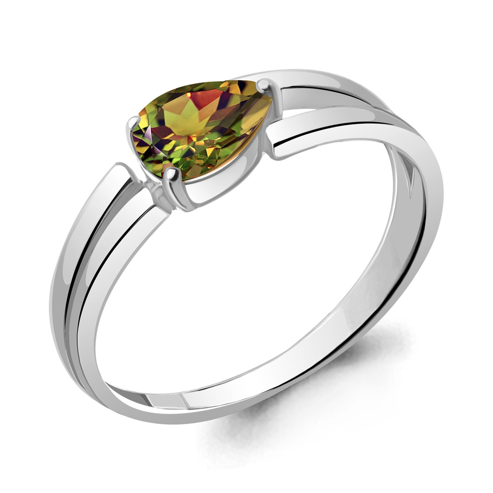 Кольцо, серебро, 925 проба, родирование, султанит