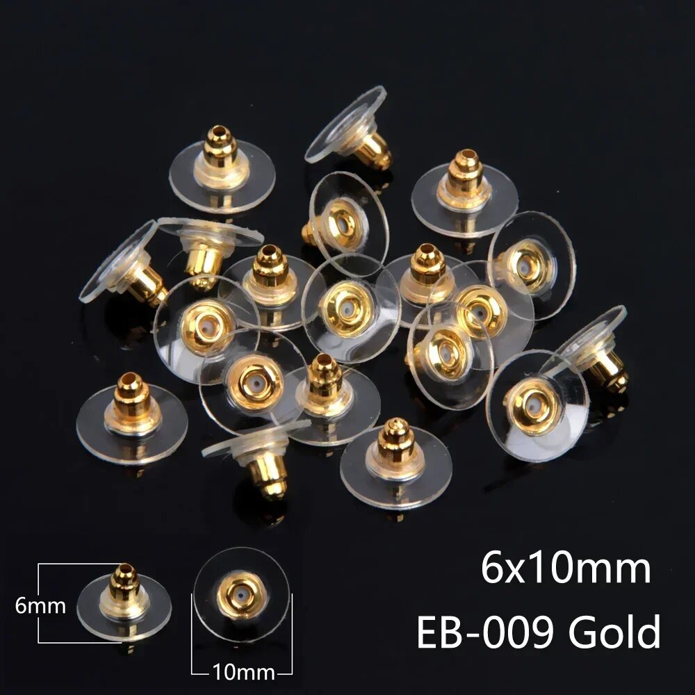Силиконовые заглушки для сережек XHN -200pcs, EB-009-Gold