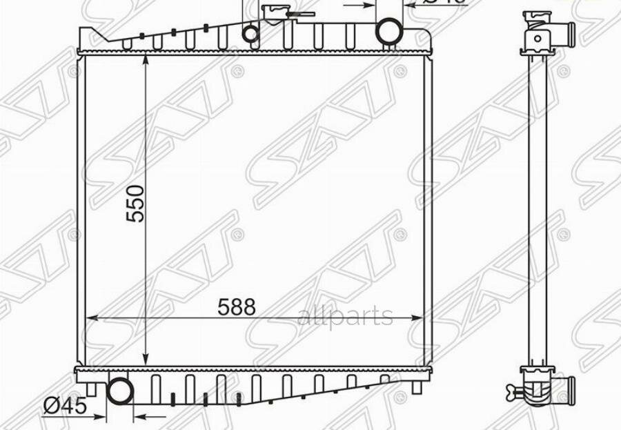 SAT NS000T1 Радиатор Nissan Diesel Condor 91-