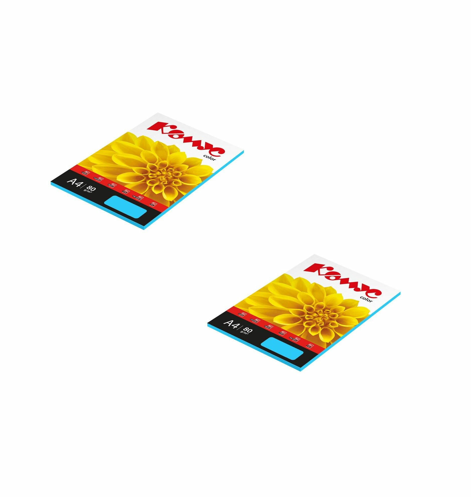 Комус Бумага цветная, Color, голубой интенсив, 80г/кв. м, А4, 50 л, 2 уп