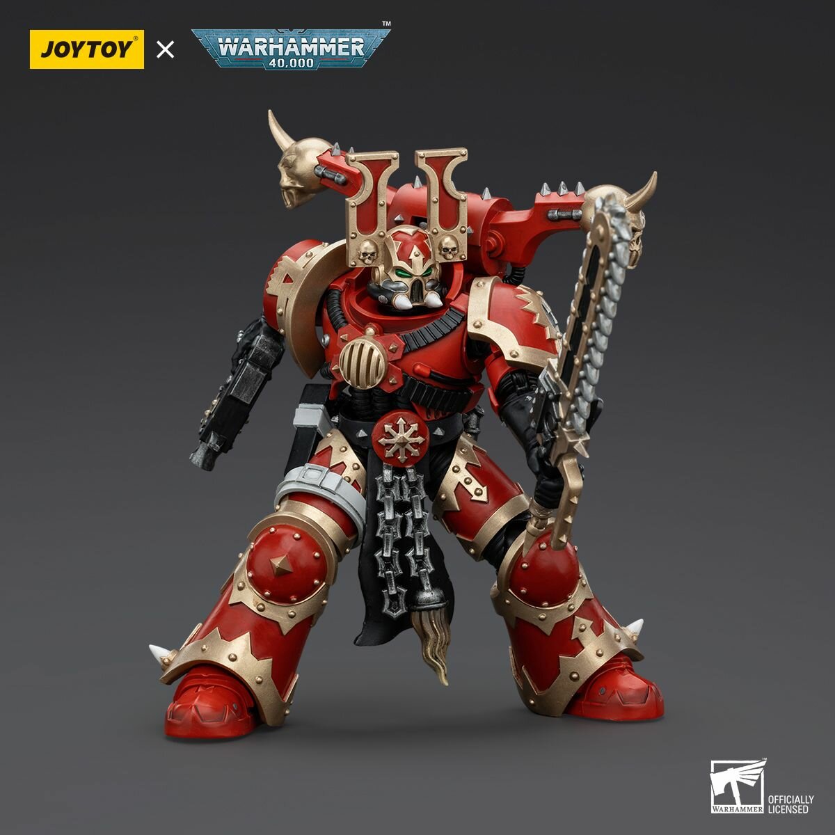 Подвижная фигурка JOYTOY Warhammer 40000 1/18 Пожиратели миров Берсерк Кхорна 5 Подарочные модели