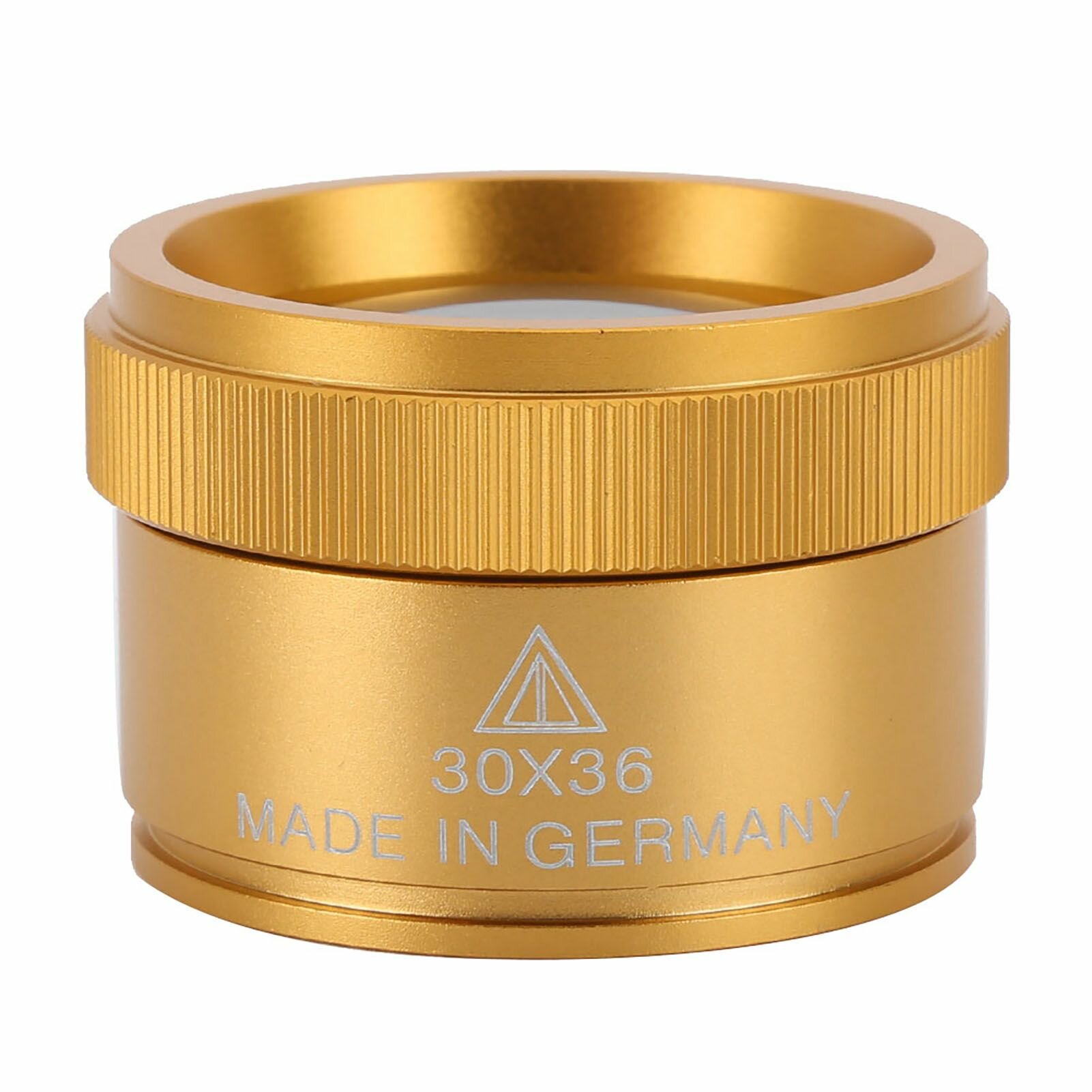 Лупа ювелирная 30x ручная портативная для монет и антиквариата с подсветкой золотая