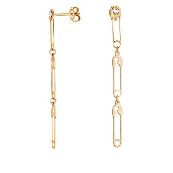 Серьги пусеты, серебро, 925 проба, фианит