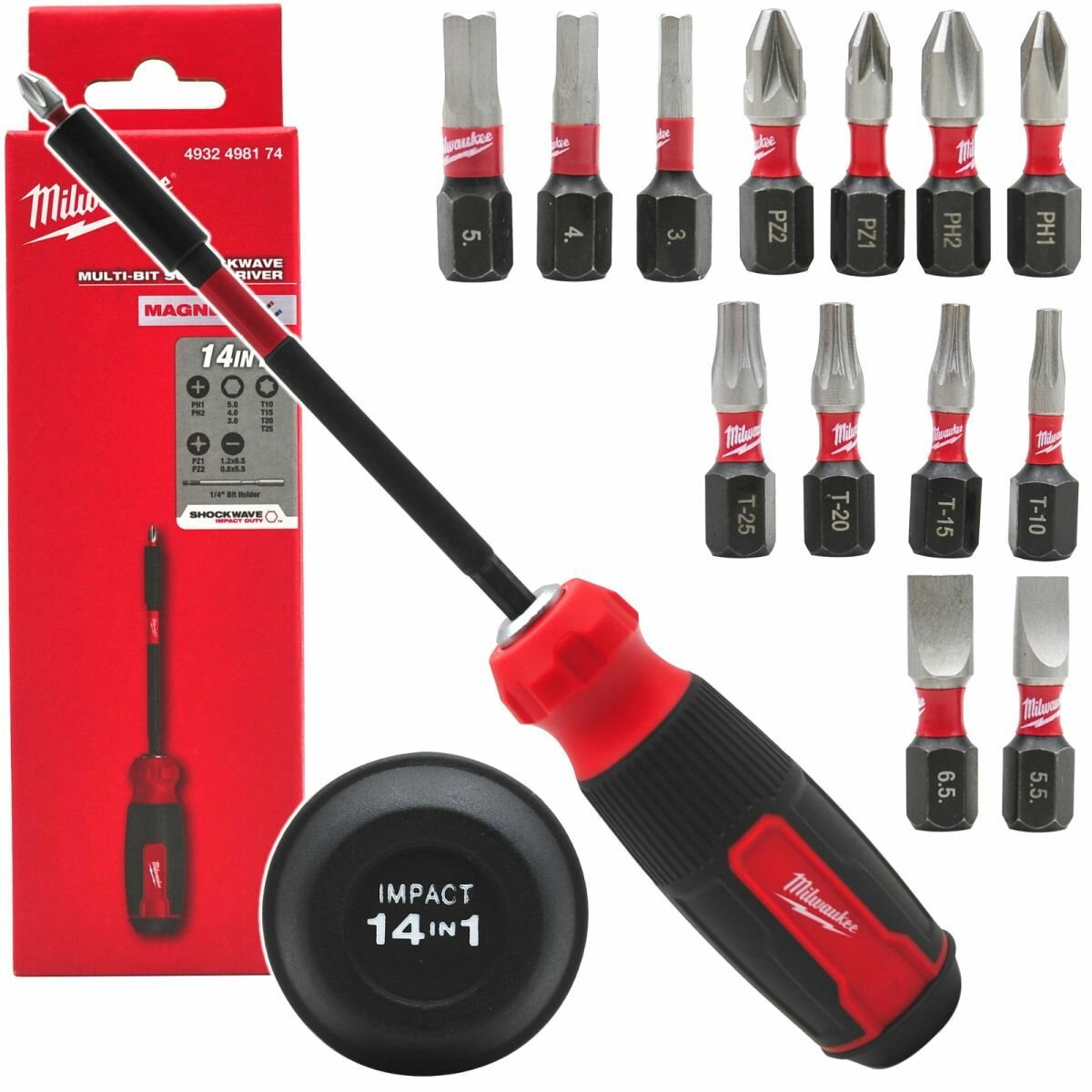 Отвертка универсальная MILWAUKEE Shockwave 14 в 1
