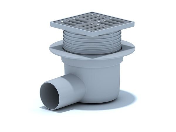 Трап горизонтальный Ани выпуск d 50 мм, регулируемый, решетка нержавеющая сталь, 100х10