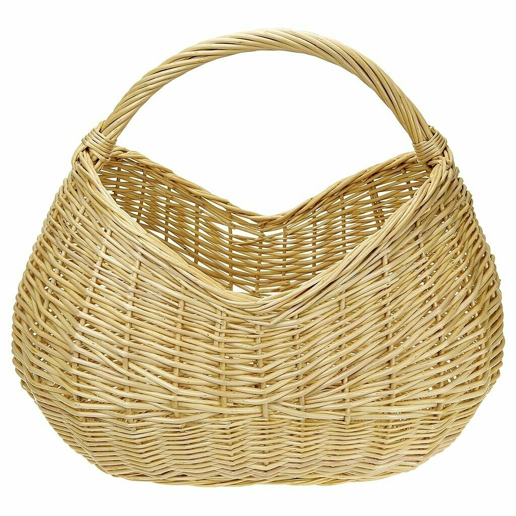 Корзина Вятская корзина плетеная "Урожай-2" 45х28 см, высота борта 19-29 см, высота с ручкой 39 см, овальная, лоза ручное плетение (ИНП22/2)