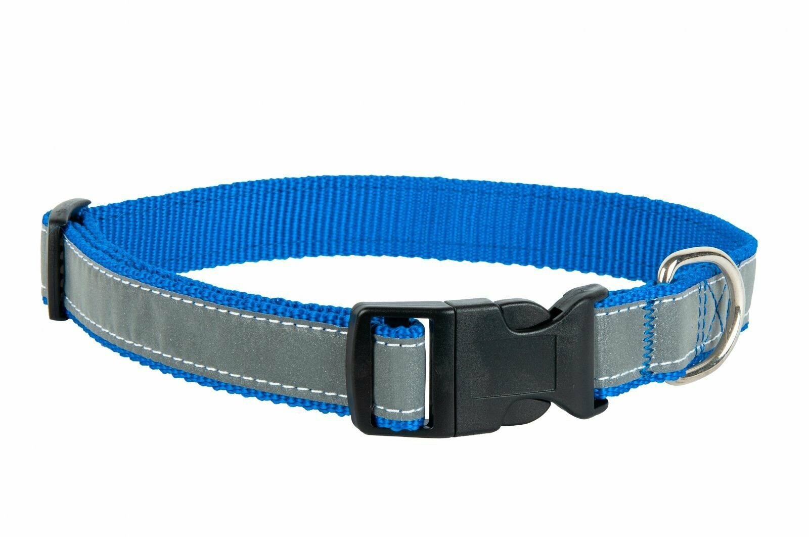 Ошейник для собак Аркон капроновый синий светоотражающая лента, ширина 2,5 см, окружность шеи 40-63 см Dog&Vogue