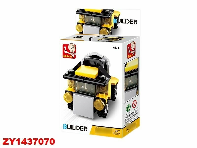 Конструктор Sluban "Строительная техника", Бетономешалка, 38 деталей