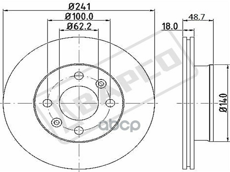 Тормозной диск вентилируемый BAPCO арт. BD0633