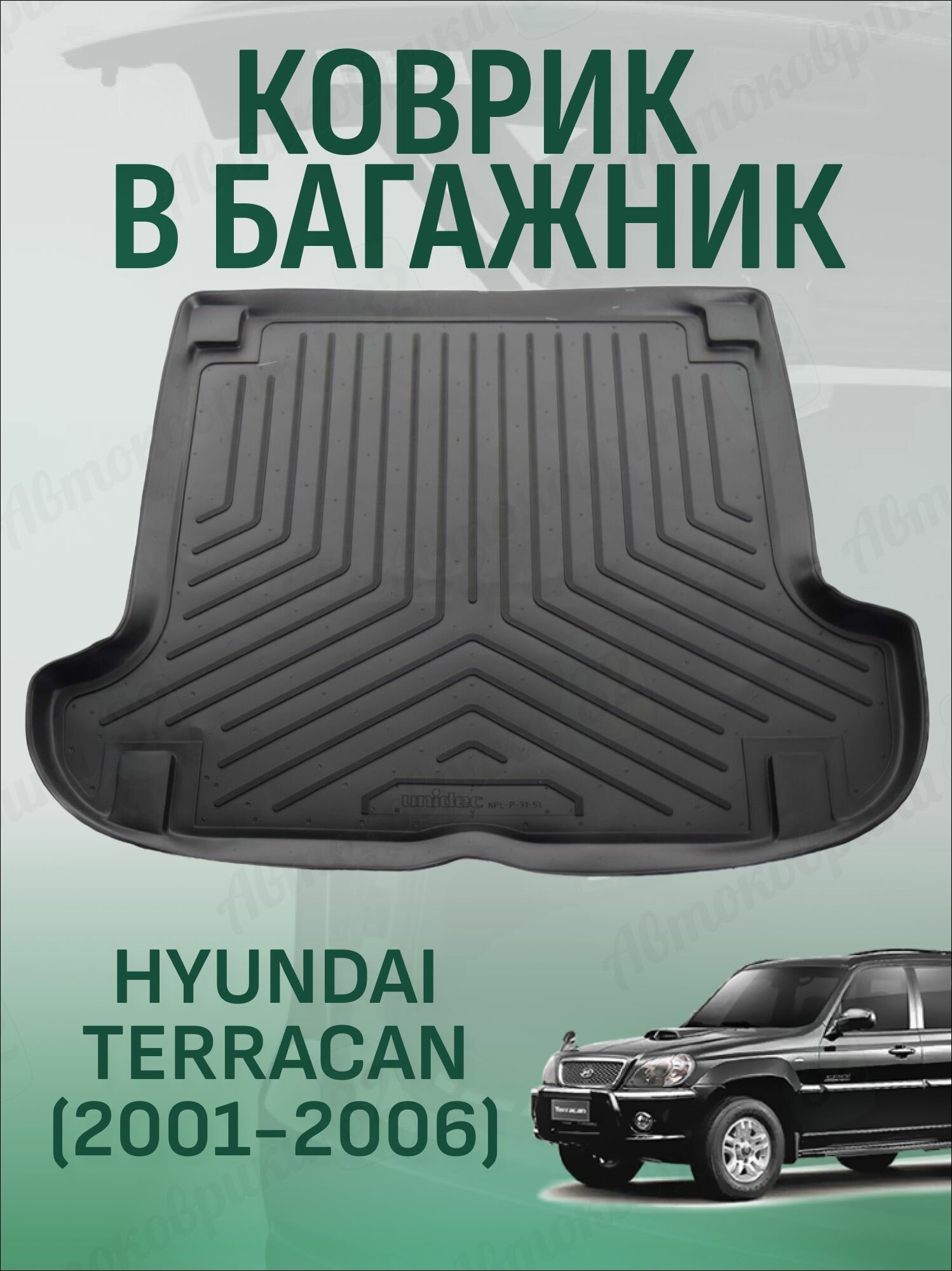 Коврик в багажник Hyundai Terracan HP 2001-2006 хендай терракан