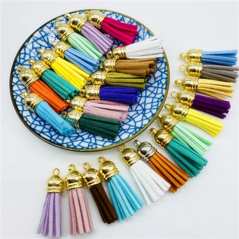 Искусственные кожаные кисточки для декора, 8 шт. 25