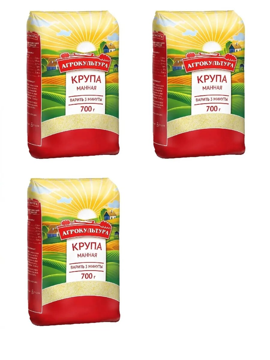 Манная Крупа Агрокультура, 700 гр, 3 шт