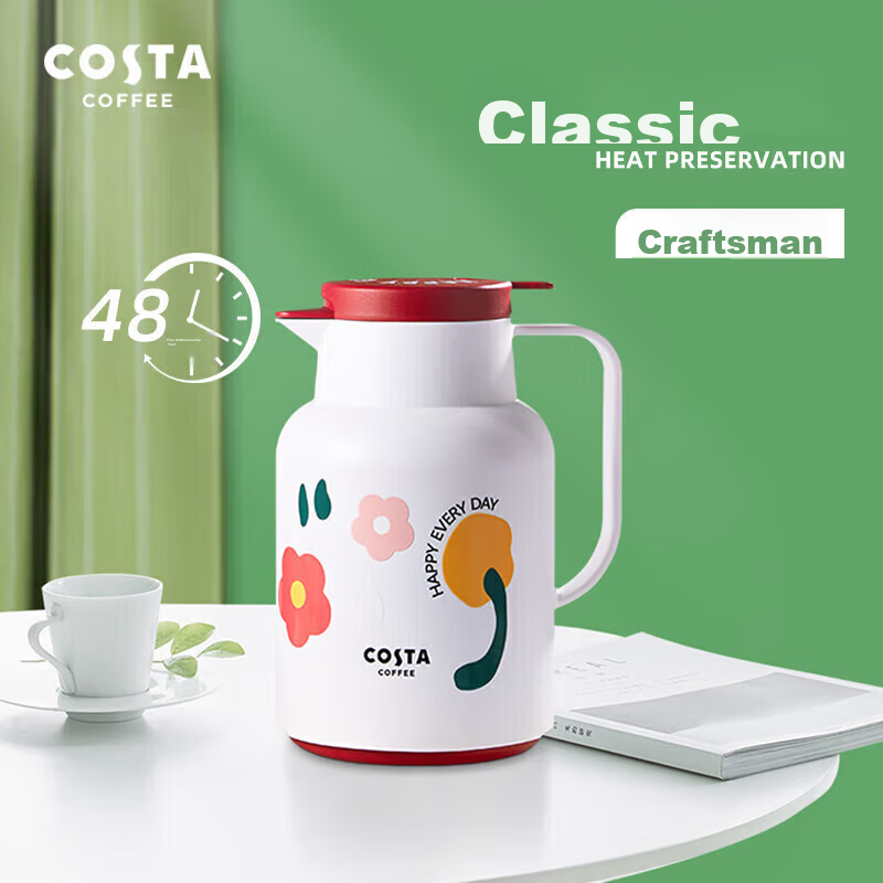 COSTA Jupiter Insulated Thermos, Large Capacity Insulated Water Bottle for Home Use, Hot Water Bottle, Thermos Flask, Valentine's Day Gift, Boiling Water Teapot