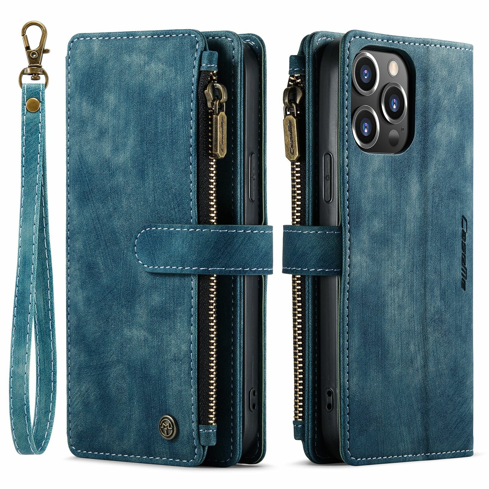 Кошелек Чехол Caseme для Apple iPhone 12/ iPhone 12 Pro / Aйфон 12 про Многофункциональный, портативный, на шнурке, кожаный, книжка！！！