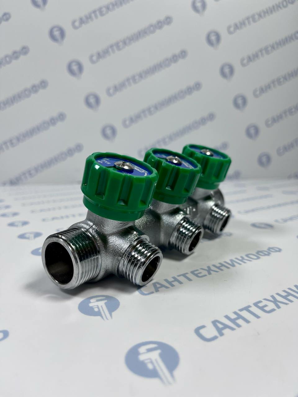 Коллектор VIEIR с регулировочными вентилями 3/4"х1/2" 3 выхода под прокладку