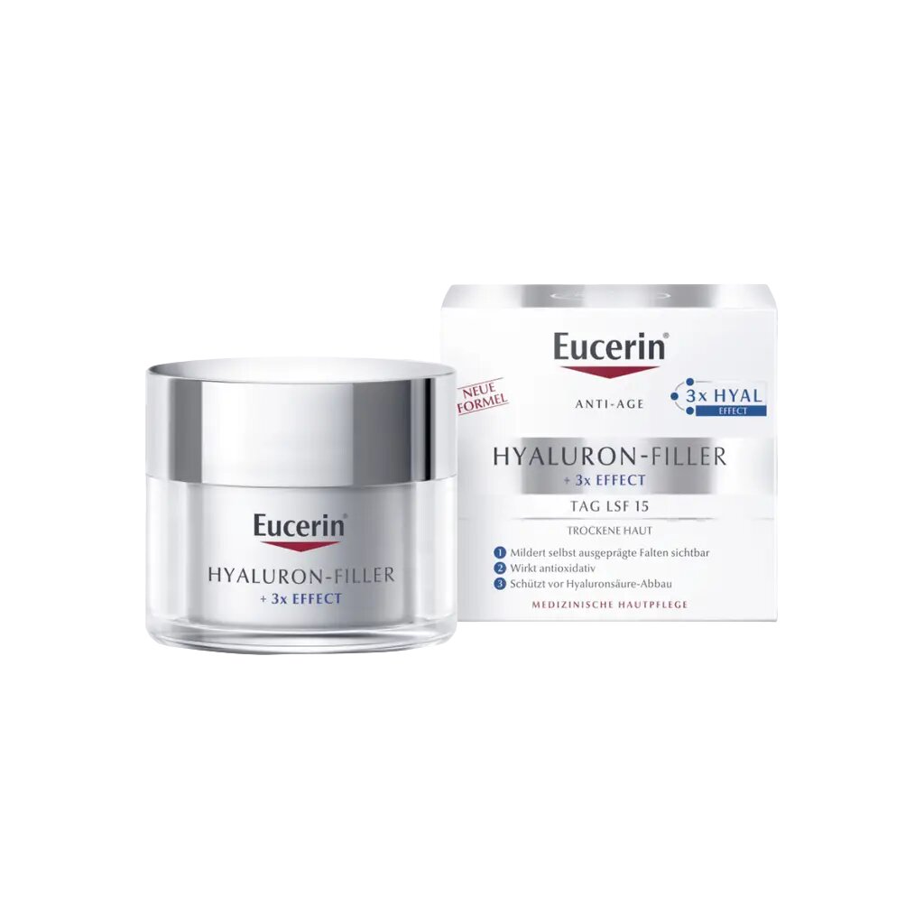 Eucerin Hyaluron-Filler Крем для дневного ухода за сухой чувствительной кожей SPF15 банка 50 мл 1 шт