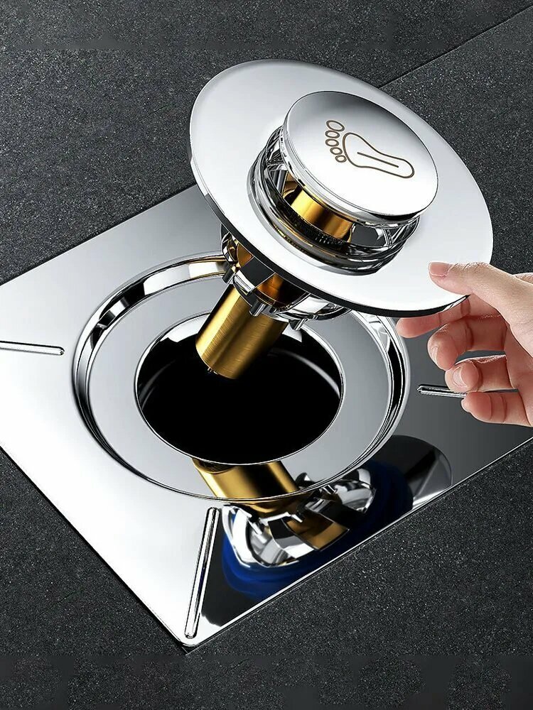 Дренаж для ванной с нержавеющей сталью Универсальная анти-запаховая крышка с прыгающим механизмом