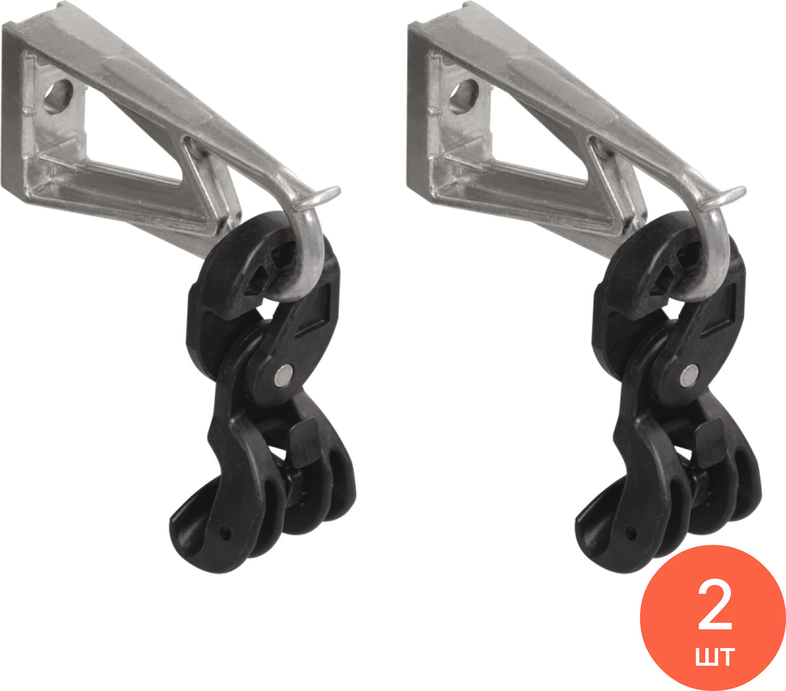 Комплект промежуточной подвески IEK / ИЭК копм 1500 для крепления СИП, из 2 предметов, кронштейн и поддерживающий зажим, предельная нагрузка 12000Н / крепеж (комплект из 2 шт)