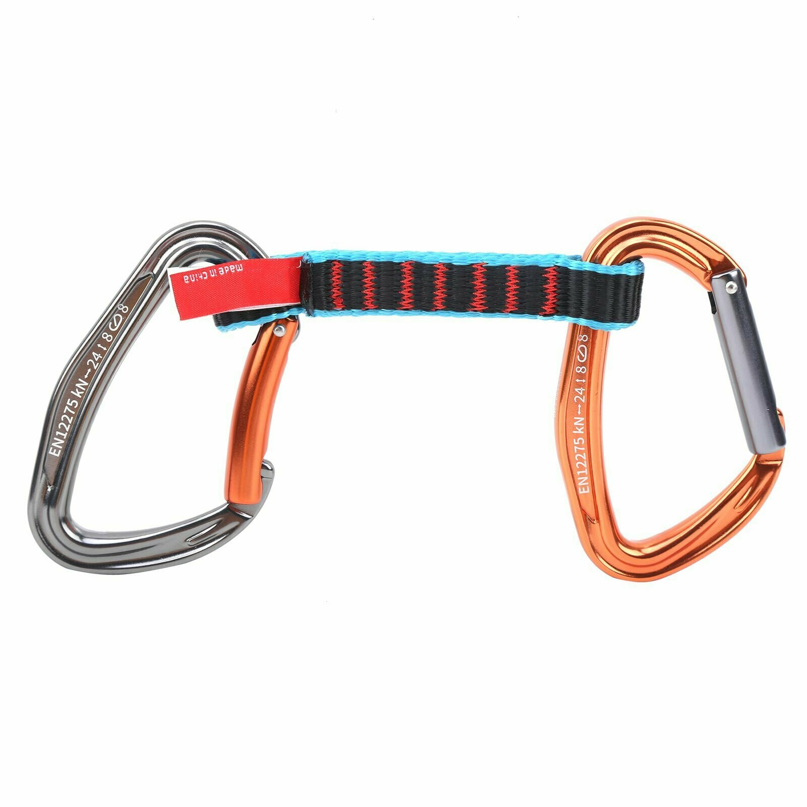 Оттяжки для скалолазания на открытом воздухе, нейлоновый плоский ремень и карабины с прямыми изогнутыми дверцами, защита для быстрого крепления для скалолазания