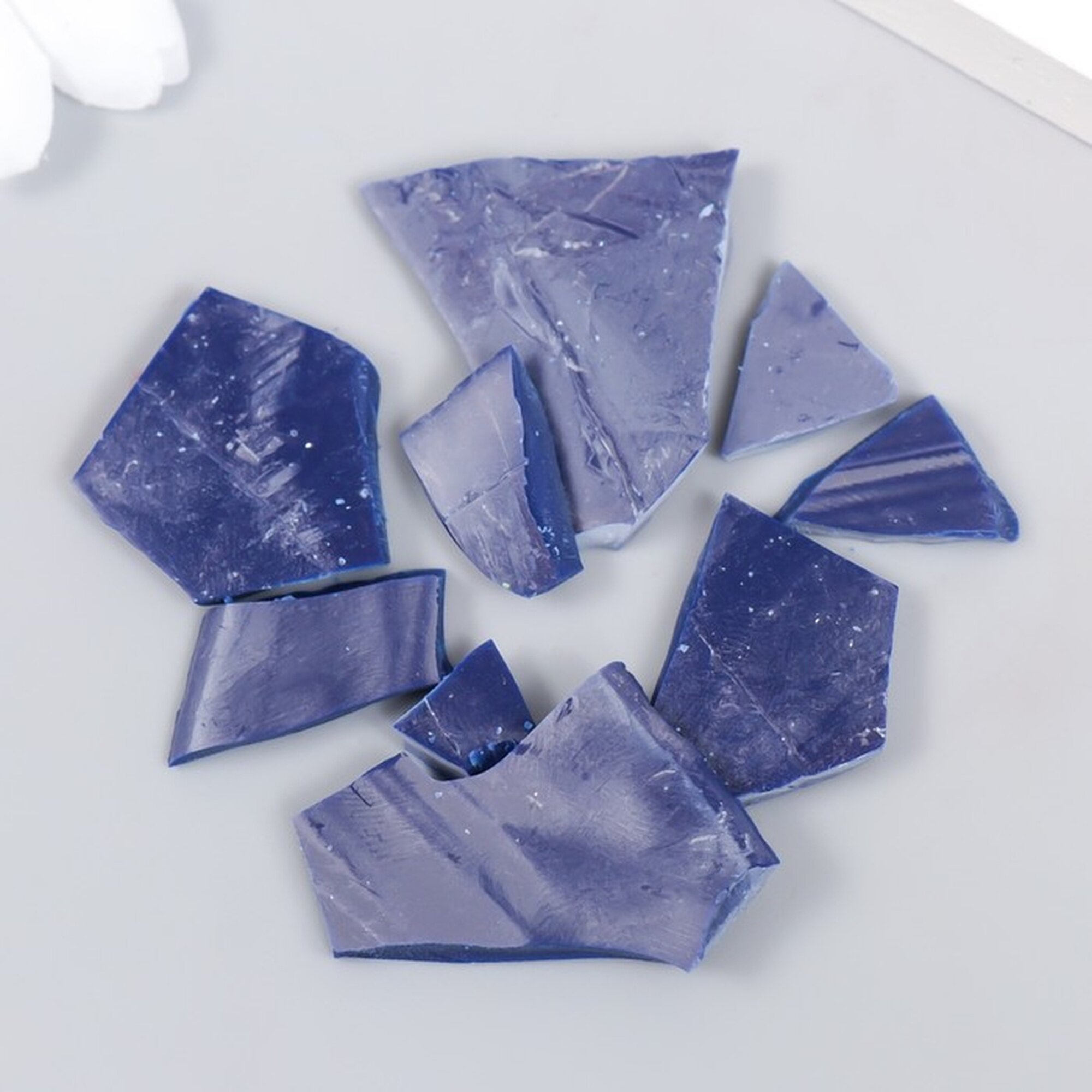 Стеарин Сима-ленд "Лунно-голубой", для свечей, без аромата, 5 г