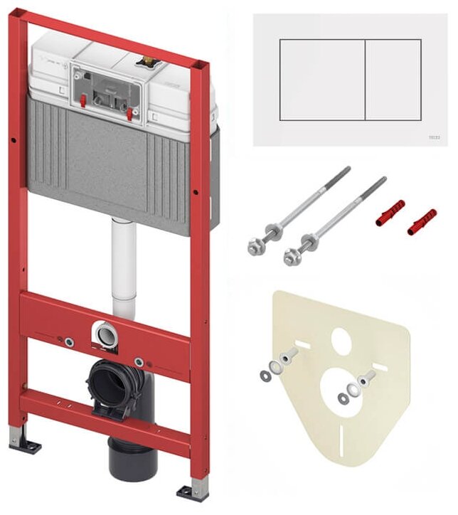 TECE 9400413 TECEbase BASE 2.0 Комплект инсталляции 4 в 1 с панелью смыва тесеnow, цвет белый4027255086272