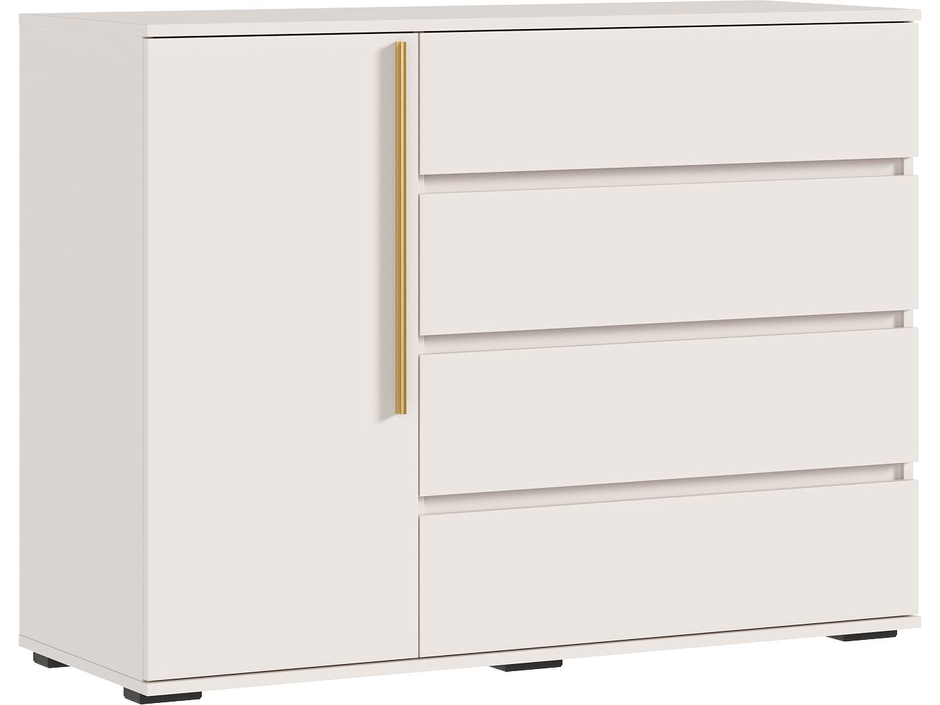 Комод 1 дверь 4 ящика (1200), в современном стиле, Кашемир (золото)
