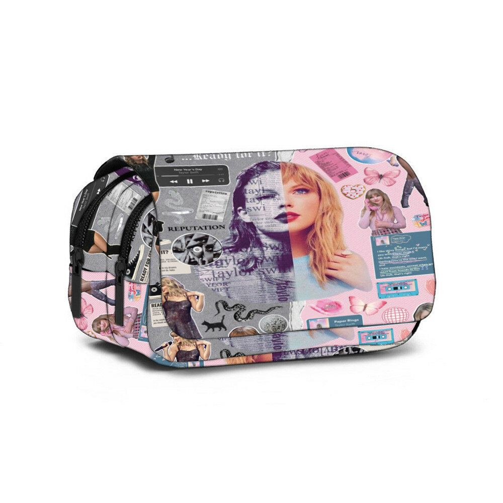 Taylor swift двойной слой пенал из полиэстера для студентов и школьных принадлежностей стиль 2