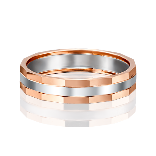 Кольцо, комбинированное золото, 585 проба