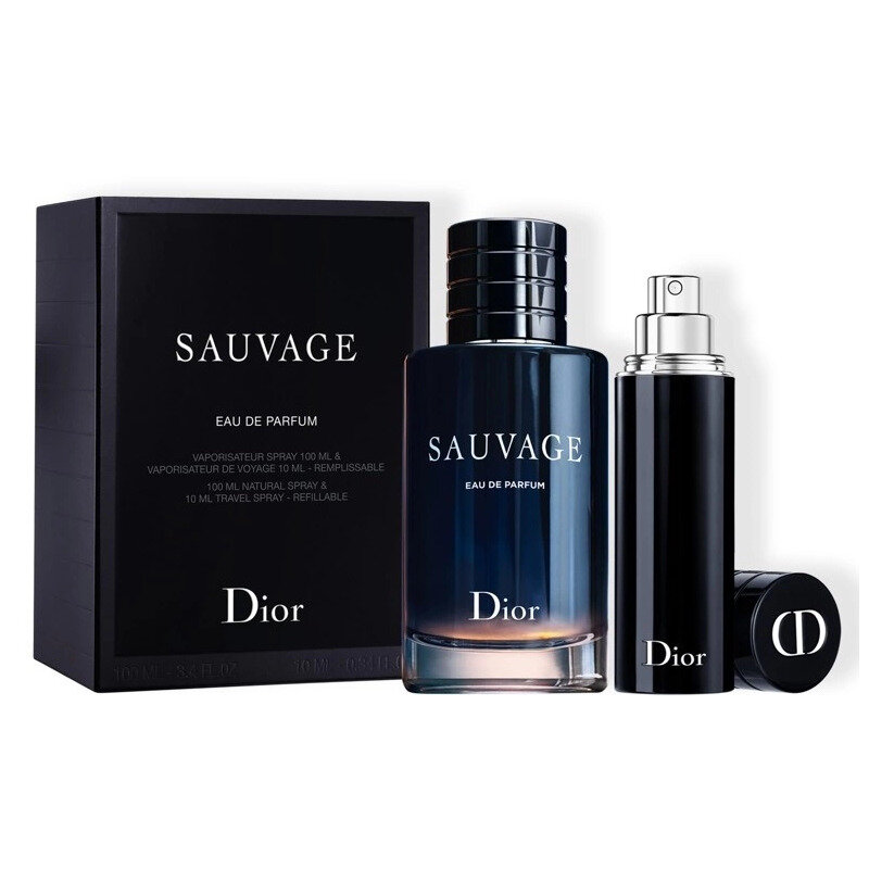 Набор Christian Dior Sauvage Eau de Parfum (парфюмерная вода + парфюмерная вода) 100 мл + 10 мл / Саваж / Дикий