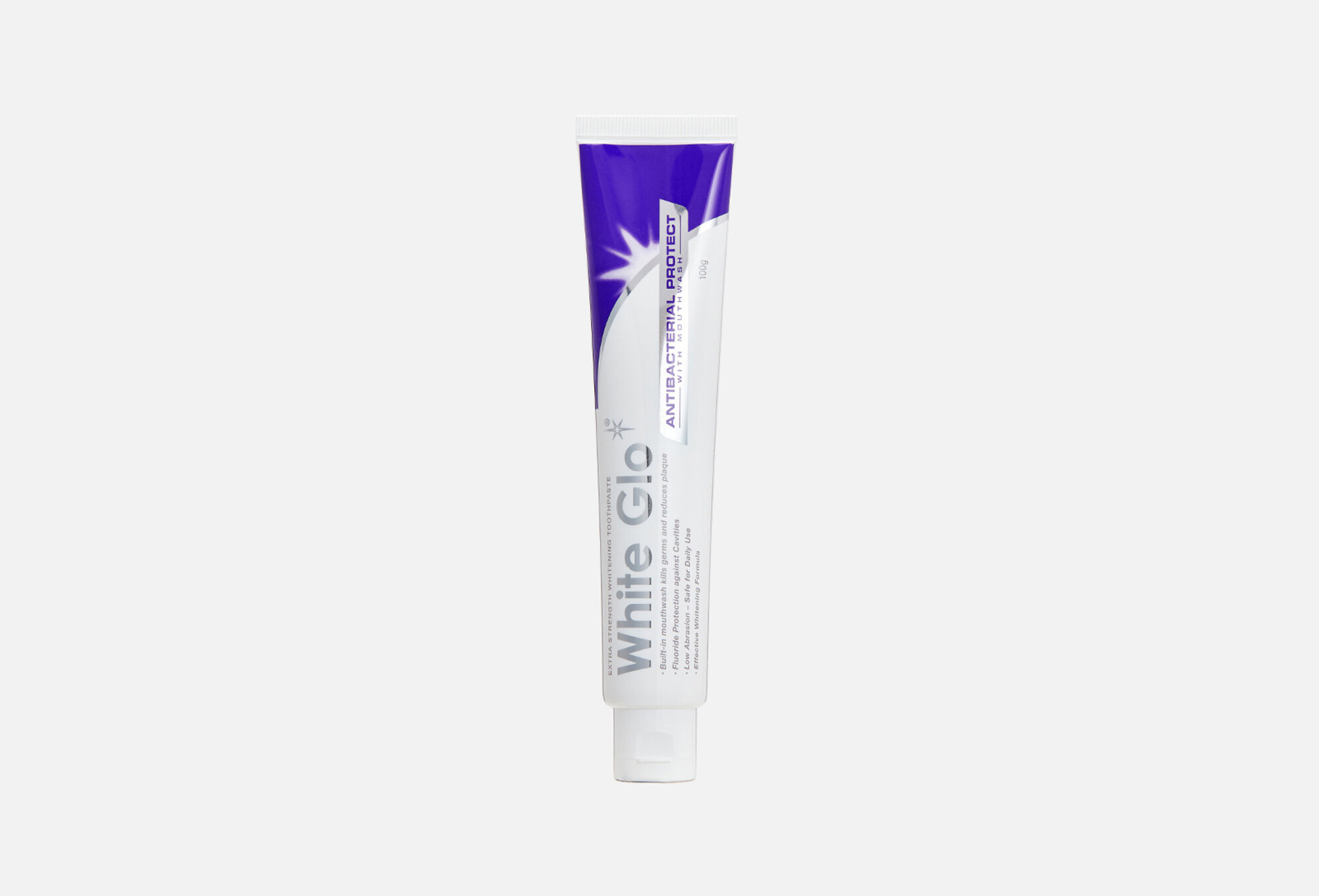 Зубная паста WHITE GLO whitening with antibacterial effect and rinse aid 100 г