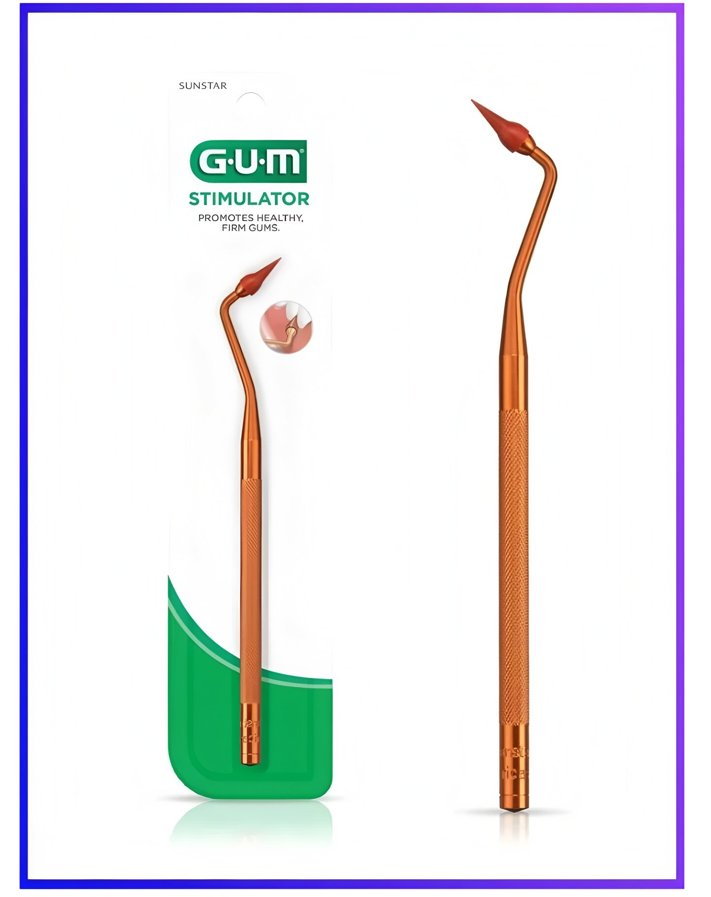 Массажер для десен GUM, анатомическая ручка, удаление налета, свежее дыхание, оранжевый