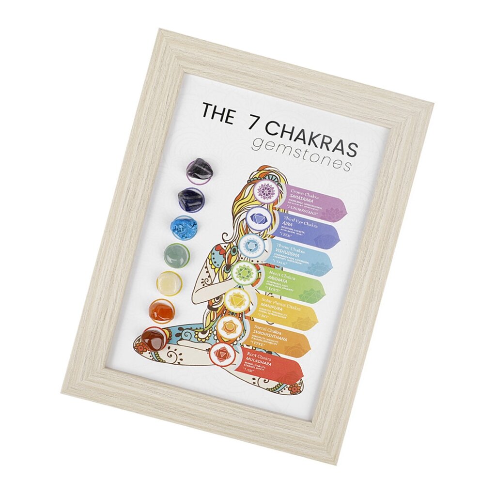 Оригинальное украшение фоторамки с образцом камня-семицветный камень А