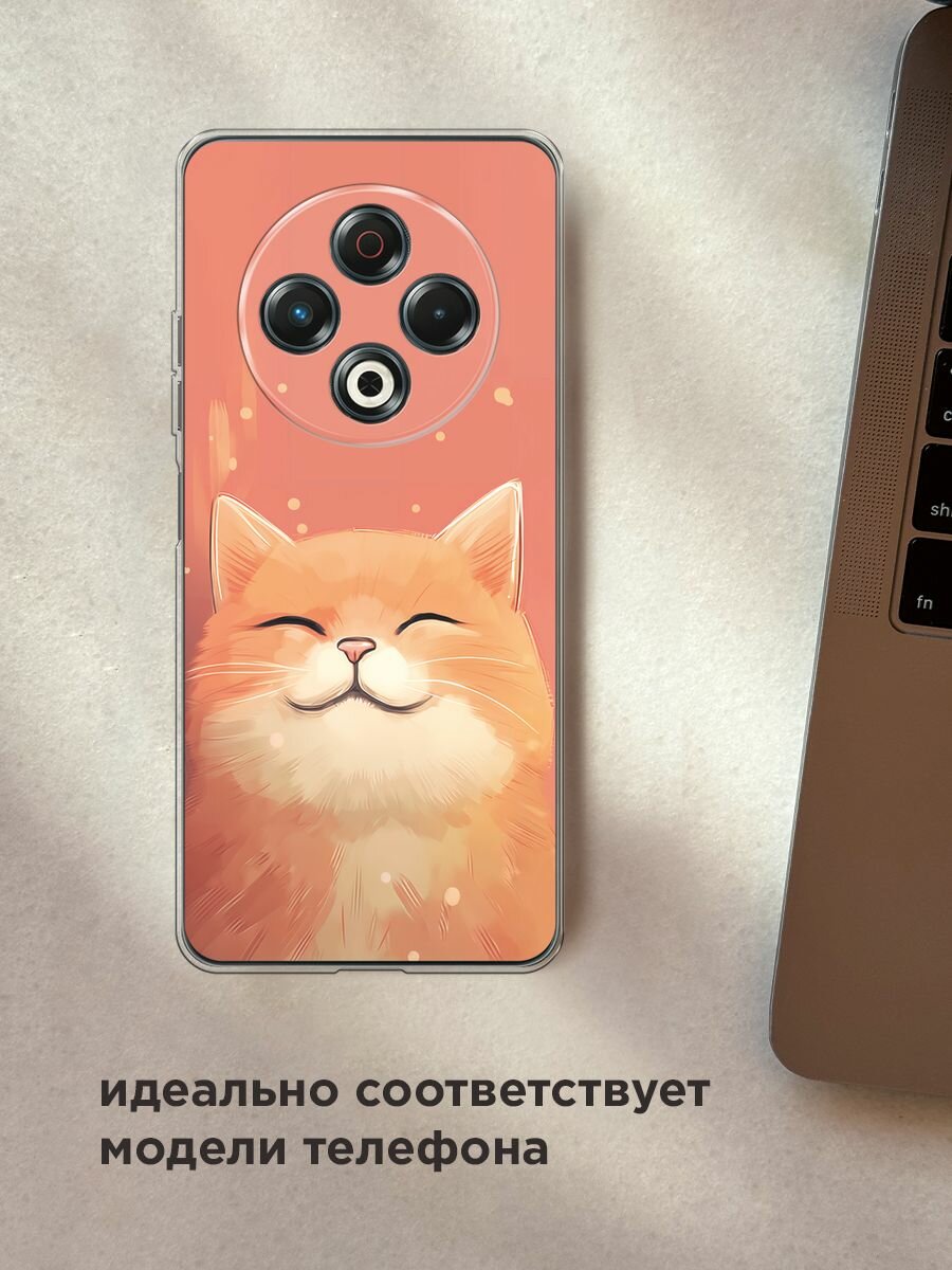 Чехол на Tecno Spark 30 / Текно Спарк 30 с принтом "Довольный рыжий котик" — фото 1