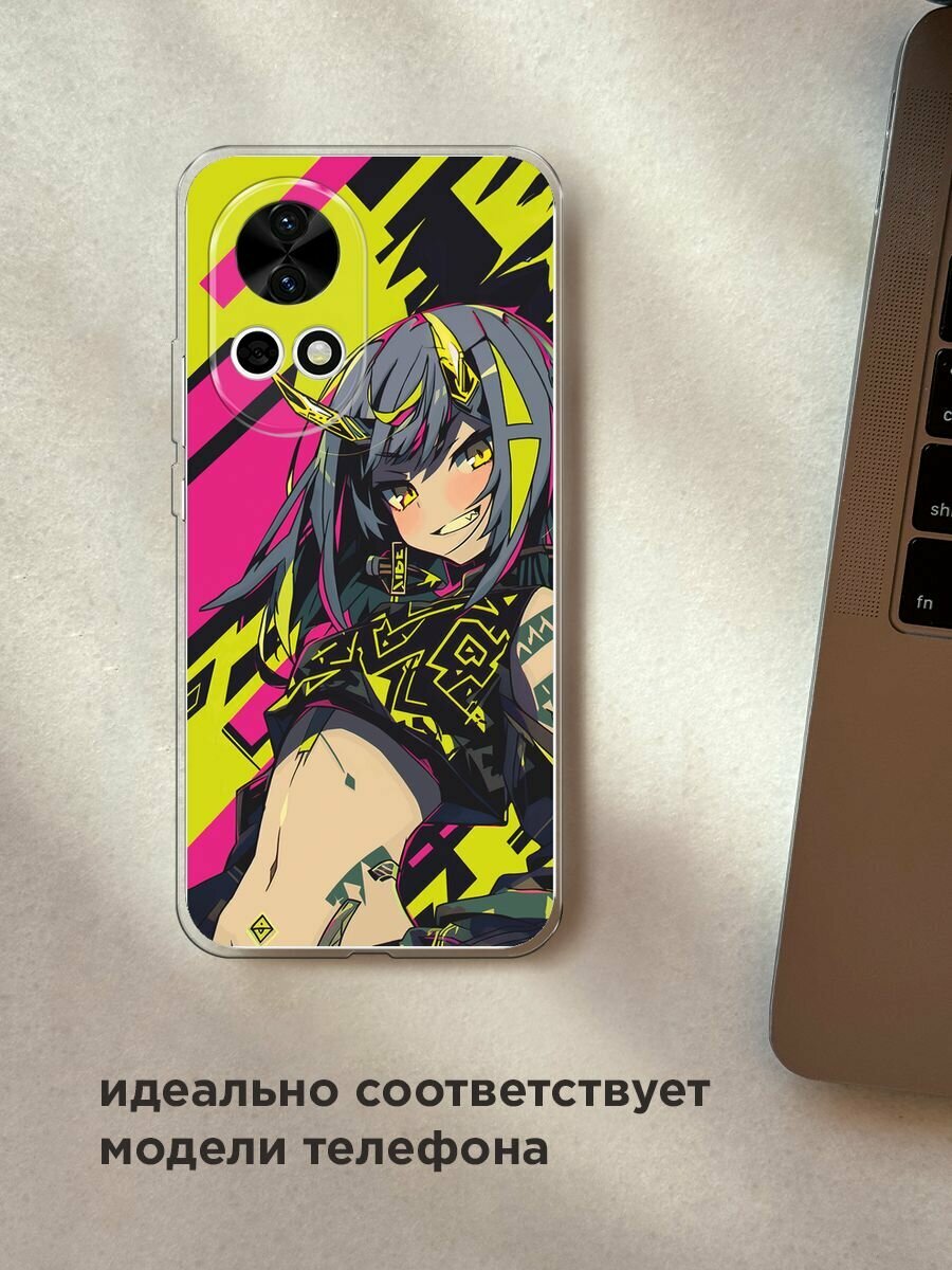 Чехол на Huawei Nova 12/Nova13 / Хуавей Нова 12/Нова 13 с принтом "Девушка в кибер костюме" — фото 1
