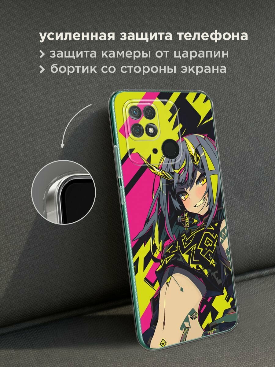 Чехол на Xiaomi Redmi 10C / Сяоми Редми 10C с принтом "Девушка в кибер костюме" — фото 1