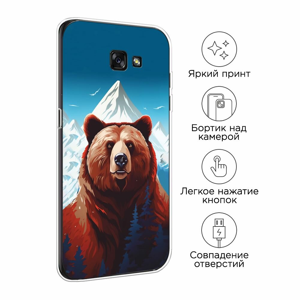 Чехол на Samsung Galaxy A7 2017 / Самсунг Галакси А7 2017 с принтом "Горный медведь - 23 февраля" — фото 1
