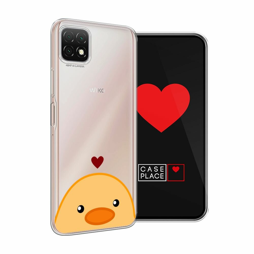 Чехол на Wiko T3 / Вико Т3 с принтом "Влюблённая уточка - 14 февраля", прозрачный — фото 1