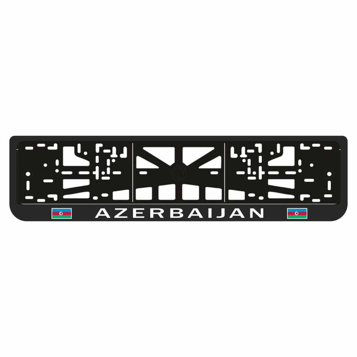 Рамка для номера авто AZERBAIJAN с флагами, Арт рэйсинг