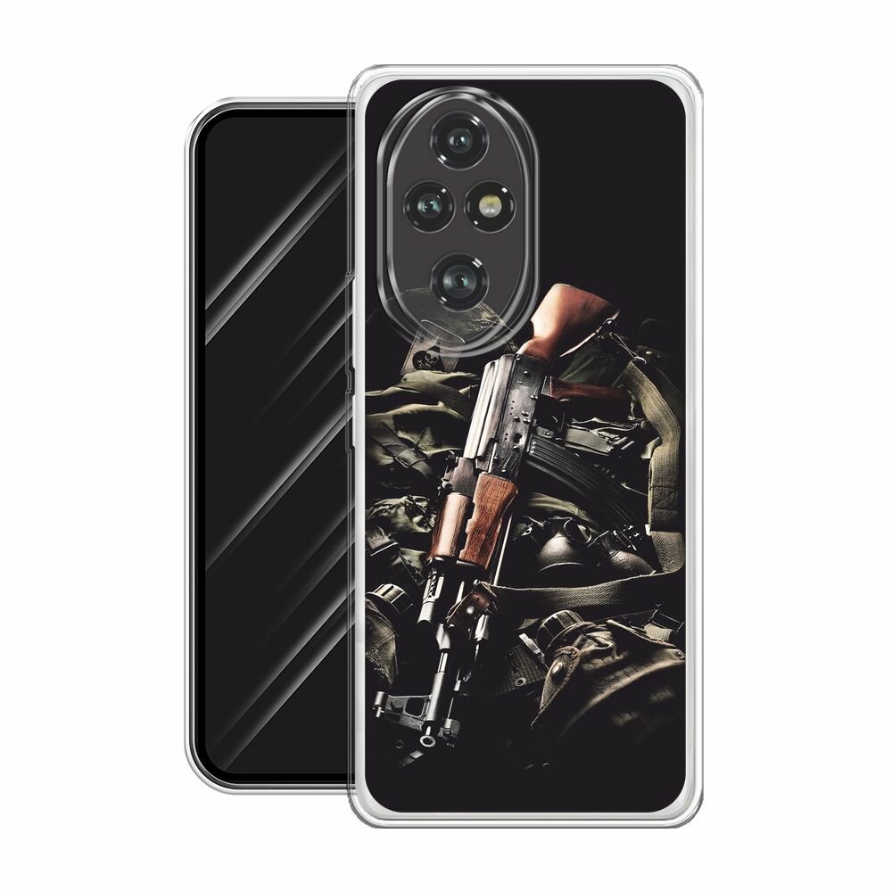 Силиконовый чехол на Honor 200 Pro / Хонор 200 Про с принтом "Автомат" — фото 1
