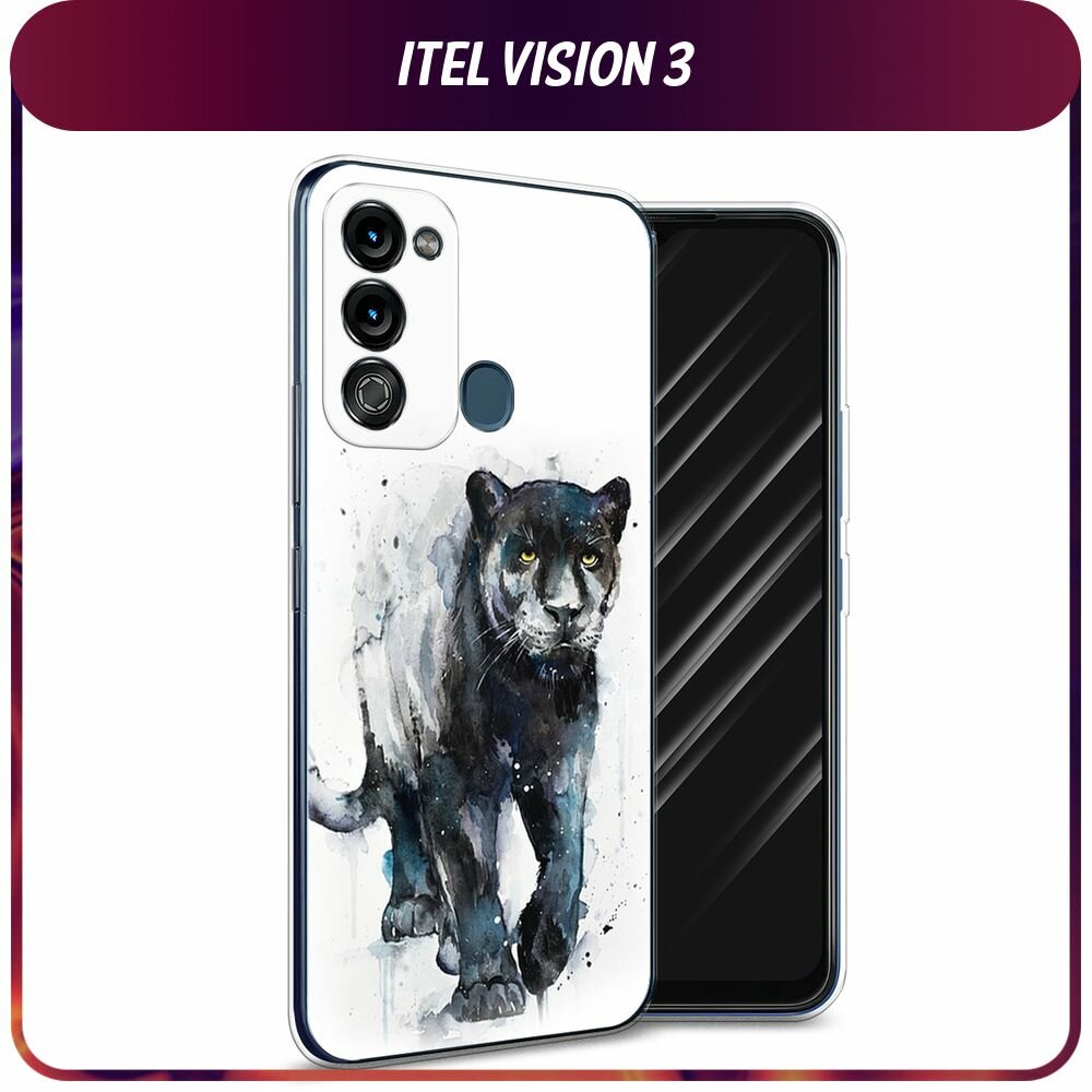 Чехол на Itel Vision 3 / Ител Визион 3 с принтом "Пантера арт 3"