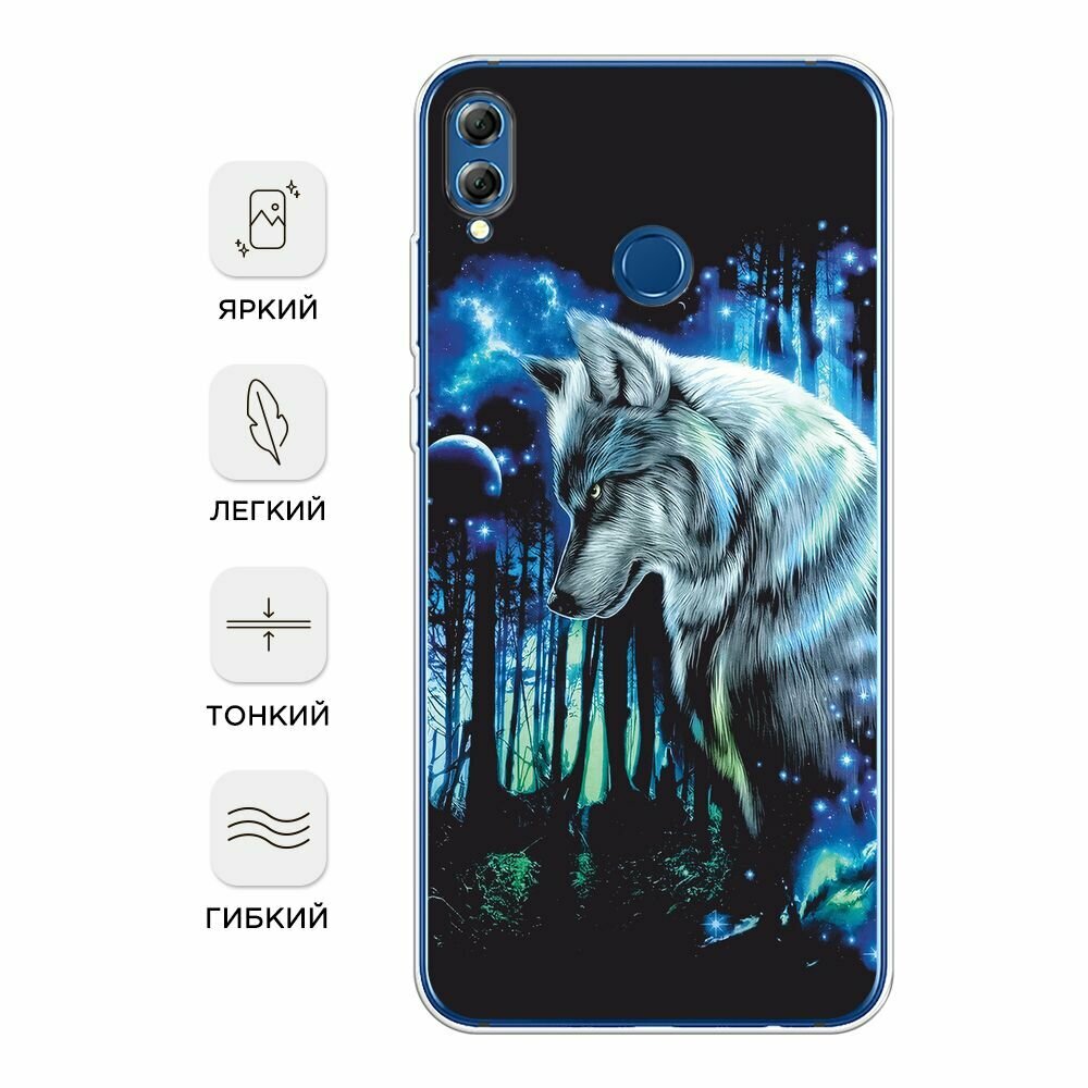 Силиконовый чехол на Honor 8X / Хонор 8Х с принтом "Сказочный волк" — фото 1