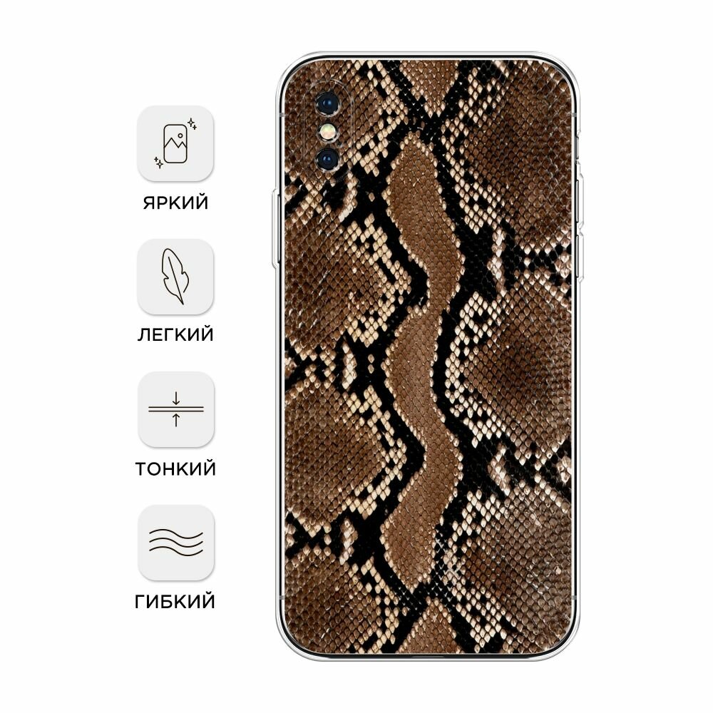 Чехол на Apple iPhone XS Max / Айфон XS Max с принтом Кожа питона — фото 1