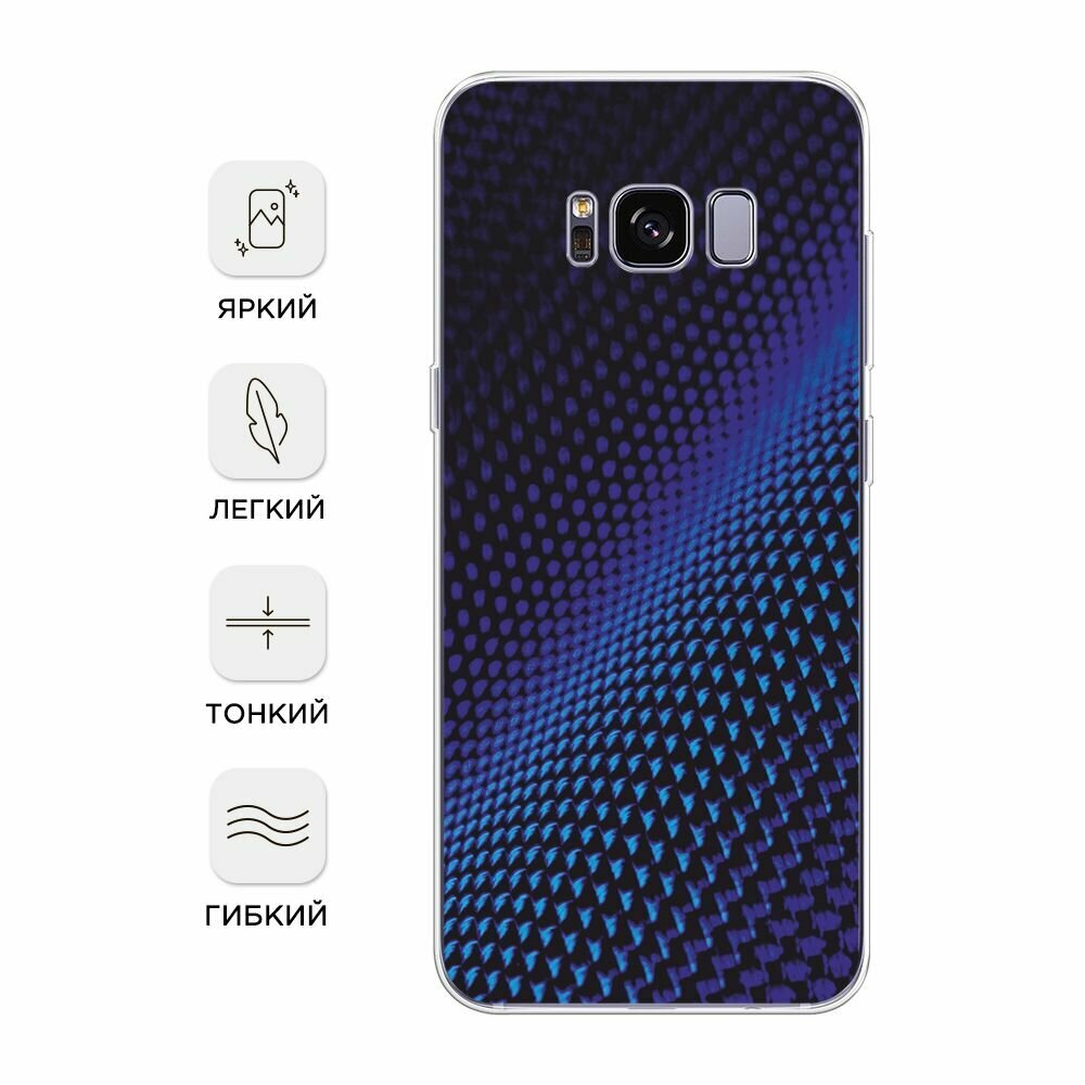 Чехол на Samsung Galaxy S8 + / Самсунг Галакси С8 Плюс с принтом "Синий карбон" — фото 1