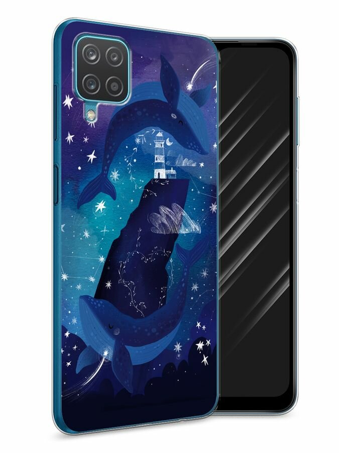 Чехол на Samsung Galaxy A12/M12 / Самсунг Галакси А12/М12 с принтом "Ночные киты"