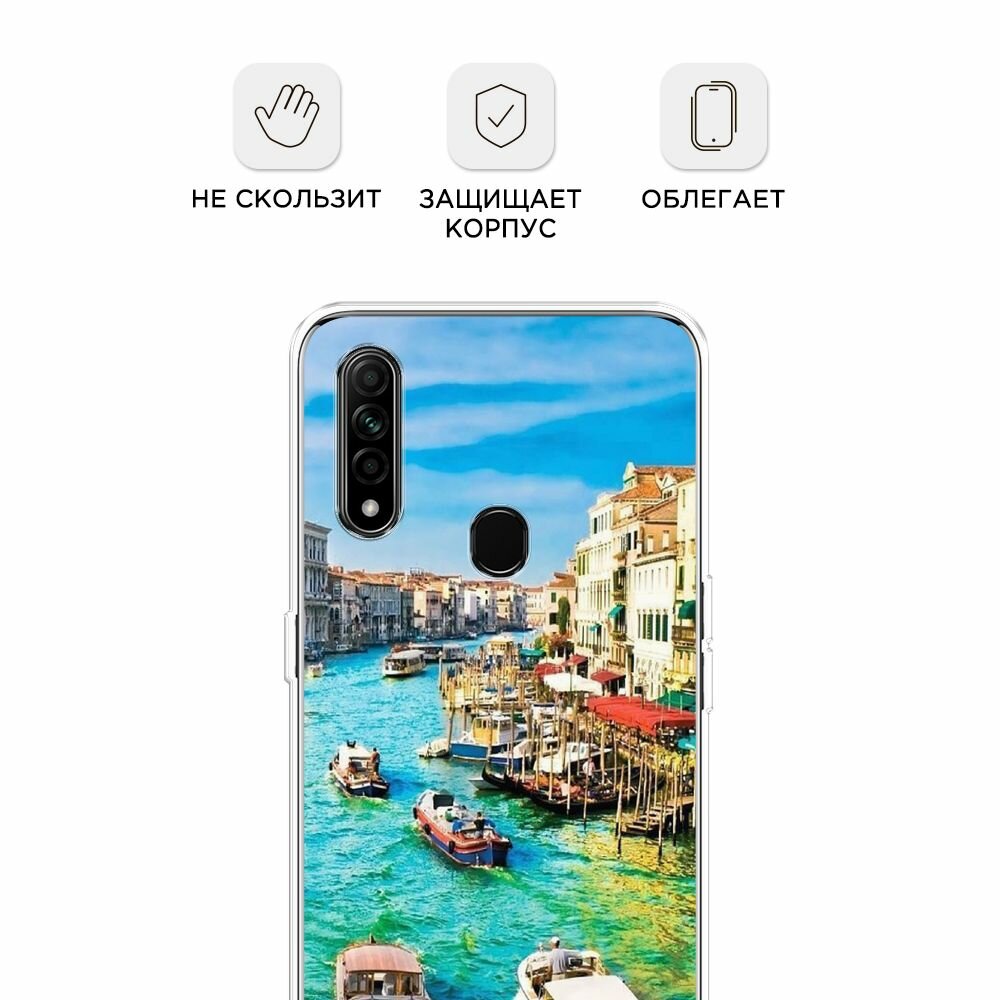 Силиконовый чехол на Oppo A31 / Оппо А31 с принтом "Каналы Венеции" — фото 1