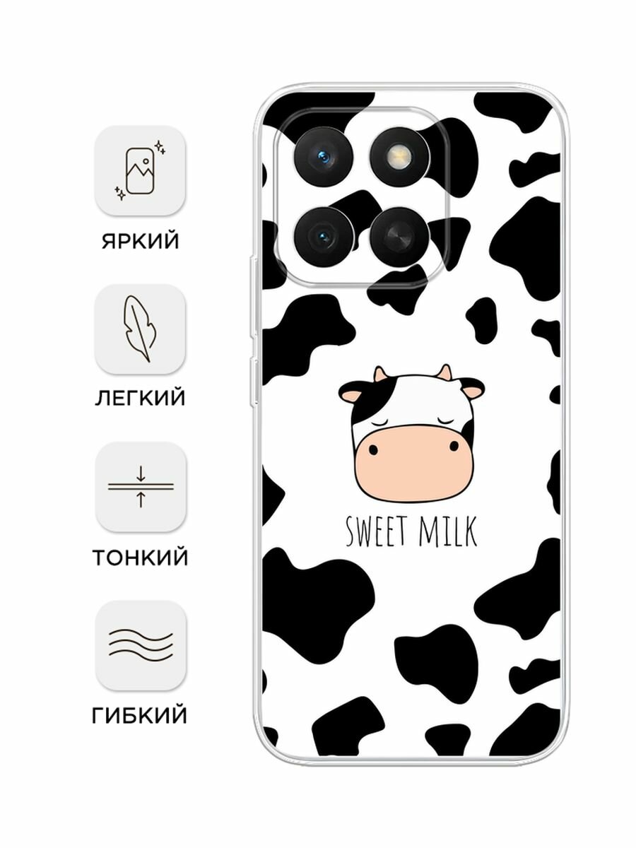 Силиконовый чехол на Honor X8c / Хонор X8c с принтом Sweet milk — фото 1